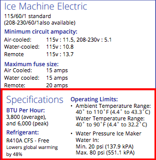 How to Read Ice Maker Specs for a Manitowoc Ice Machine - Easy Ice