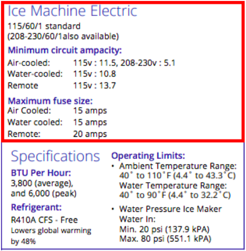 How to Read Ice Maker Specs for a Manitowoc Ice Machine - Easy Ice
